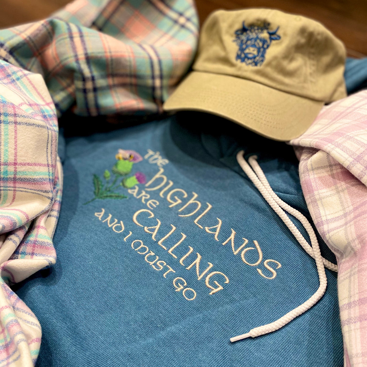 The Highlands are Calling Embroidered Soft Fleece Unisex Sweatshirt Ho ...