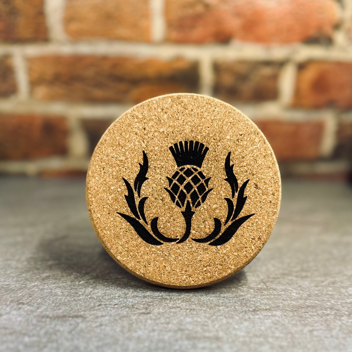 Scotland Inspired Laser Engraved Cork Coasters – Thistle & Stitch