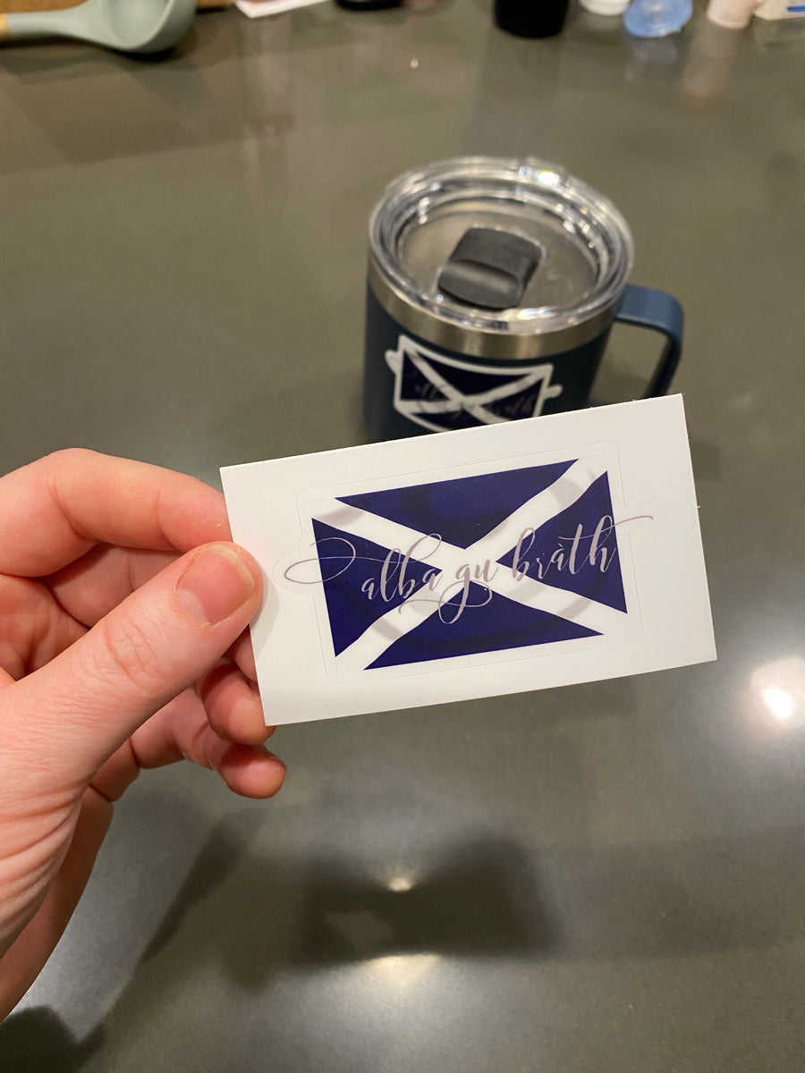 Alba Gu Bràth Scottish Saltire Flag Sticker – Thistle & Stitch
